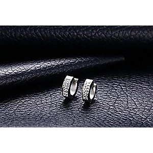 KARAY Stainless Steel Womens Mens Hoop Earrings Huggie Earrings CZ Piercings Hypoallergenic 18G (1pair Silver)