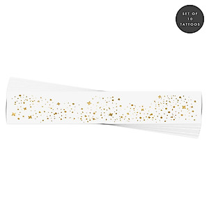 GALACTIC GOLD FACE FRECKLES set of 10 premium festival waterproof temporary metallic gold foil face Flash Tattoos | gold freckles, gold star tattoo, metallic tattoo, face flash, face shimmer,