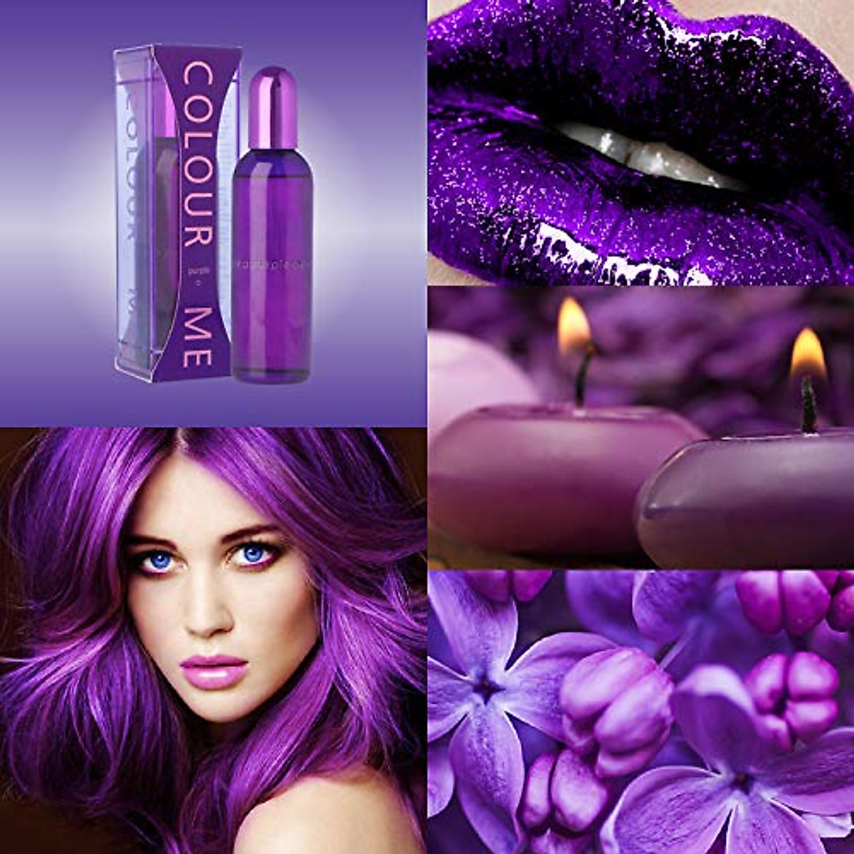COLOUR ME Purple by Milton-Lloyd - Perfume for Women - Chypre Fruity Scent - Bergamot and Watermelon Notes - Blended with Rose, Patchouli, and Jasmine - for Elegant Ladies - 1.7 oz EDP Spray