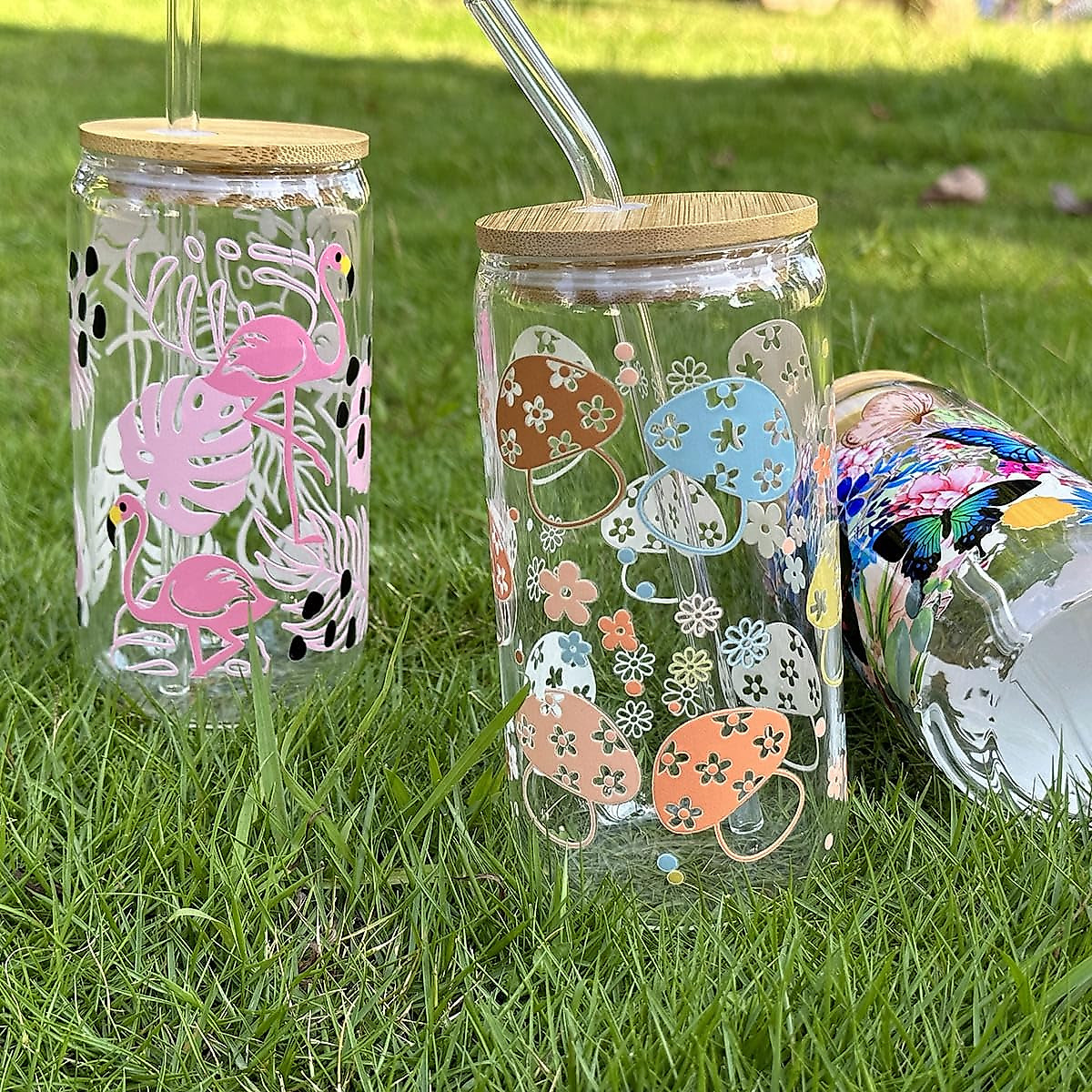 Uv Dtf Cup Wrap Transfer for Glass Cups, 10 Sheets Uvdtf Rub on Transfers for Mugs, Ice Coffee Cups, Water Bottles, Furniture, Refrigerator, Laptops, Waterproof Decals Aesthetics Stickers Pack Gifts