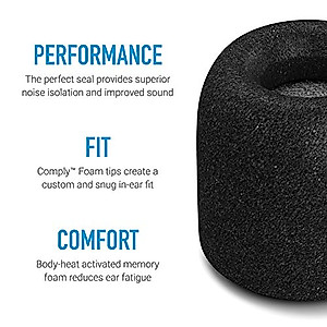 Comply TrueGrip Pro TW-400-C Earbud Tips for JLAB, Bowers & Wilkins PI7, PI5, Technics EAH-AZ70, Tune 125TWS, and More Earphones (Assorted, 3 Pairs)