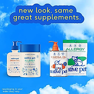 Native Pet Itchy Skin Bundle | Allergy Chews for Dogs (60 Servings) + Omega Oil for Dogs (8oz) | Dog Allergy Relief + Itching Relief for Dogs | Dog Probiotics for Itchy Skin & Dog Fish Oil