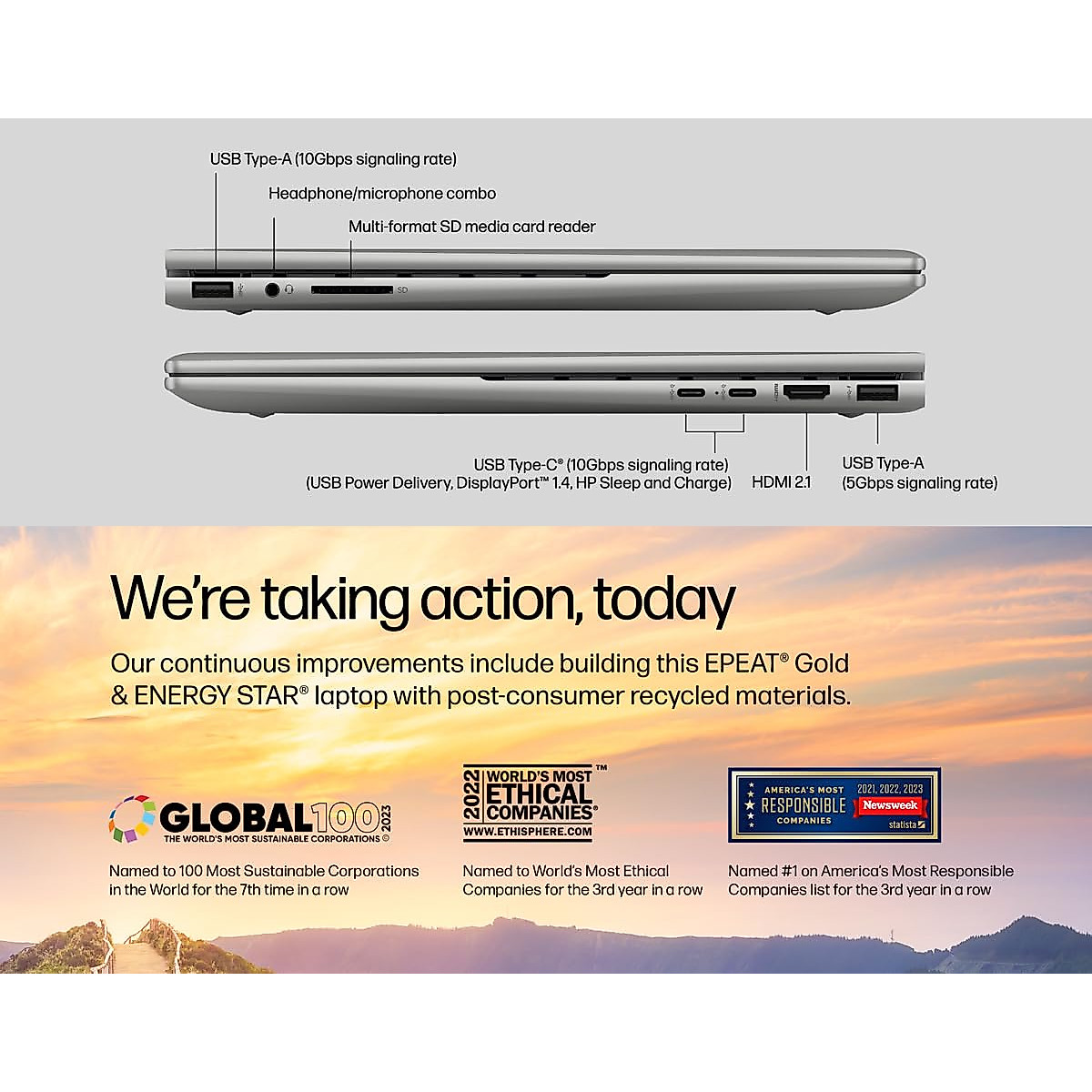 HP Envy Laptops 15.6inch Touchscreen 2023 - AMD Ryzen5 7530U - 32GB RAM - 1TB PCIe SSD - 360 Convertible - Windows11 Pro - Backlit Keyboard - Wi-Fi6E - USB C - Webcam - Business Laptop - HDMI Cable