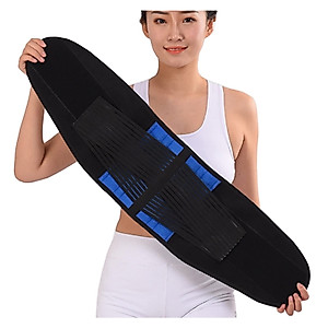 WANGPIN S-6XL Plus Size Back Lumbar Support Belt for Men & Women Adjustable Back Brace Posture Corrector Tummy Tuck Sports Fitness Waist Trainer (Color : Blue Black, Size : 6X-Large)