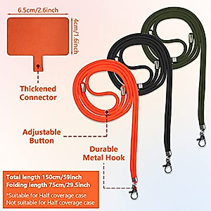 Yitexin 6 Pcs Universal Phone Lanyards with Tether Tabs, Adjustable Crossbody Cell Phone Straps Patch, Nylon Smartphone Lanyard String for Around the Neck Compatible with Most Phones