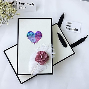 Mercei Heart Stickers with Stained Glass Background and Silver Holographic Frame, 1.5 inch Small Heart Shaped Adhensive Sticker Labels in a Roll, Decorative or Seal in Business and Personal Package