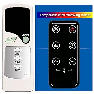 Replacement Remote Control for Covenant Electric Fireplace Heater W914-18FT W914-26FT W914-30FT W914-36FT W914-40FT W914-48FT W914-18D W914-26D W914-30D W914-36D W914-40D W914-48D