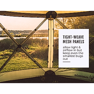 Gazelle GG601GR G6 8-Person 6-Sided Portable Pop-Up Gazebo with Mesh Wind Panels, Carry Bag, and Stakes, Alpine Green