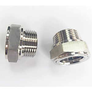 3/4'' NPT Male Hex Head Stainless Steel Oil Sight Glass Liquid Level Gauge Oil Indicator Window For Air Compressor Gearbox Fittings Hydraulic Tank Sight Glass (3/4'' NPT Male)