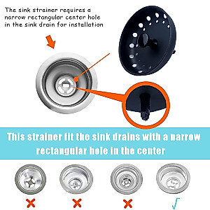 3 Pieces Kitchen Sink Stopper Strainer, 3 in 1 Kitchen Sink Basket Strainer, Universal Anti-Clogging Stainless Steel Sink Disposal Stopper, Perforated Basket Drain Filter Sieve