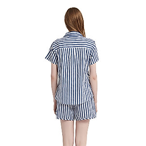GLOBAL Womens Pajama Set Short Sleeve PJs for Women cotton Pajamas Summer Sleepwear