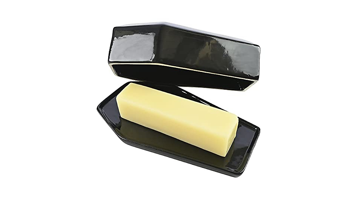Gothic Skull Coffin Butter Dish - Spooky & Durable Kitchen Decor