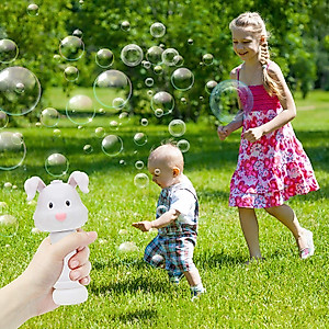 JOYIN 2 Packs Duck Bunny Bubble Wands with 2 Bottle of Bubble Solution (50ml) for Kids & Toddlers, Outdoor Party Supplies, Weddings, Gifts, Summer Toy, Easter