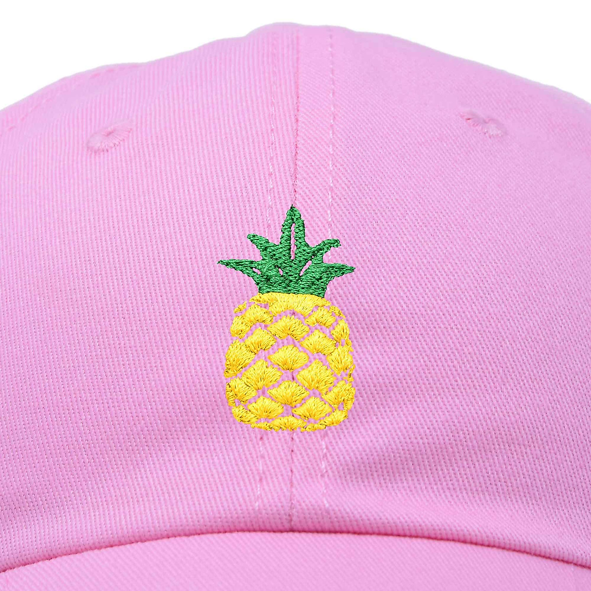 DALIX Pineapple Hat Unstructured Cotton Baseball Cap in Light Pink