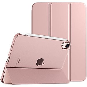 TiMOVO Case for New iPad Mini 6th Generation, iPad Mini 6 Case(8.3-inch, 2021), [Support Touch ID & Apple Pencil Charging] Slim Translucent Frosted Hard Back Cover with Auto Wake/Sleep - Rose Gold