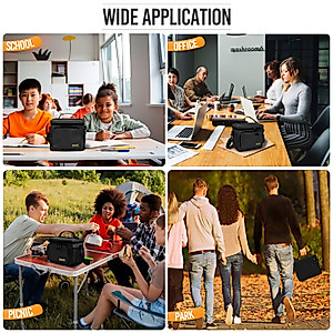 BALEINE 20 Can Full Size Insulated Lunch Bag, Large Leakproof Cooler Bag with Adjustable Shoulder Strap for Office Work Picnic, Freezable Lunch Box (Large, Black)