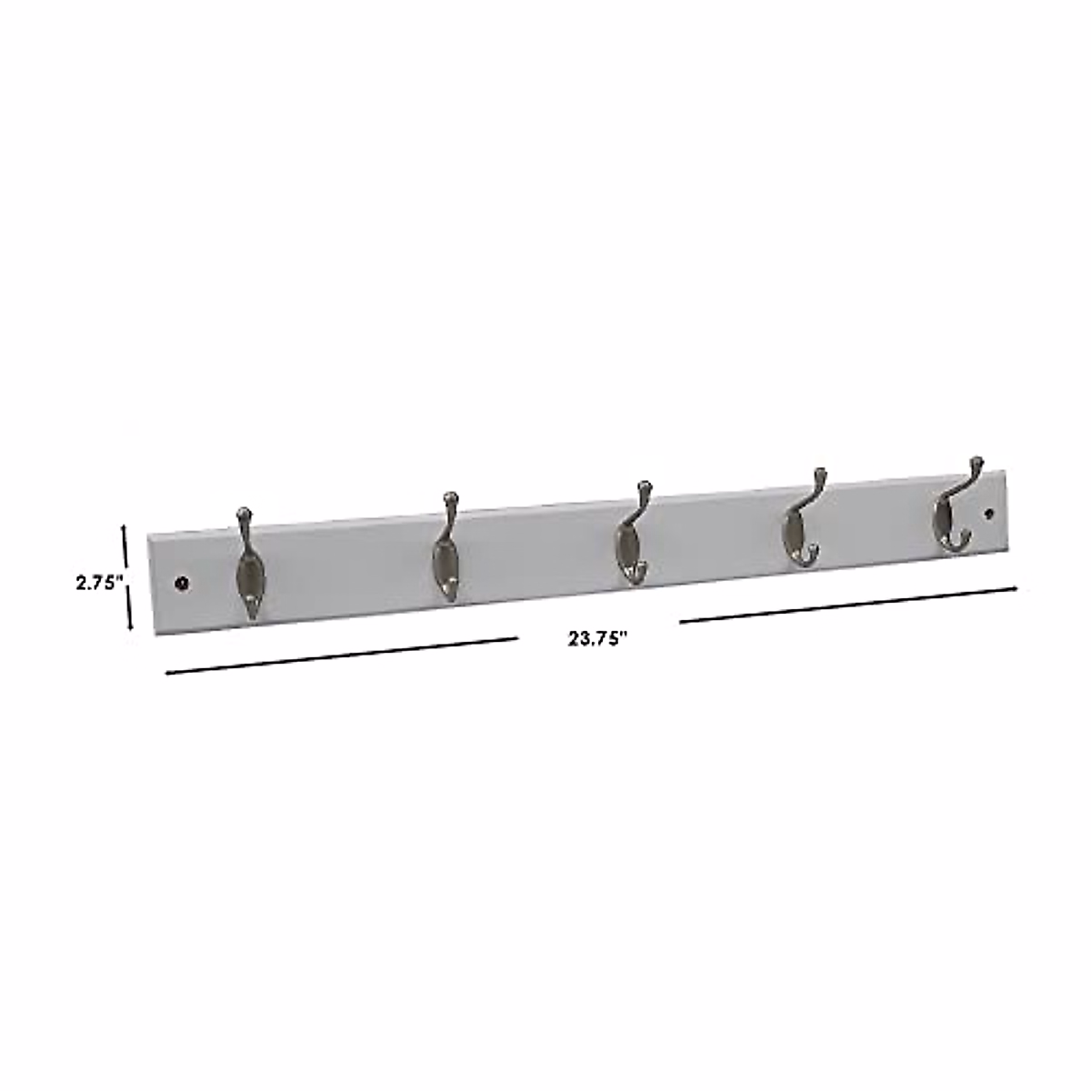 Home Basics Durable 5-Double-Hooks Wall Mounted Hanging Rack (White) | Place in Entry Way | Hanging in a Garage | Store Essentials Before You Leave The House