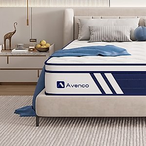 Avenco Full Size Mattress 12 Inch, Full Hybrid Mattress in a Box with Gel Memory Foam & Individually Pocket Coils for Pain Relief, Medium Firm Full Bed Mattress, CertiPUR-US Certified