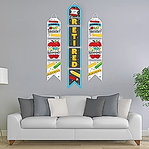 Big Dot of Happiness Teacher Retirement - Hanging Vertical Paper Door Banners - Happy Retirement Party Wall Decoration Kit - Indoor Door Decor