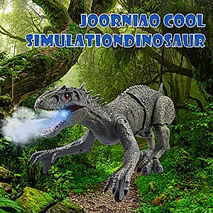 Remote Control Dinosaur Toys for Kids Educational RC Toys,Rechargeable Robot Dinosaur Light & Roaring Simulation Velociraptor,Dinosaur Toys for Boys Girls Age 3 4 5 6 7 8-12 Birthday Gifts Gray