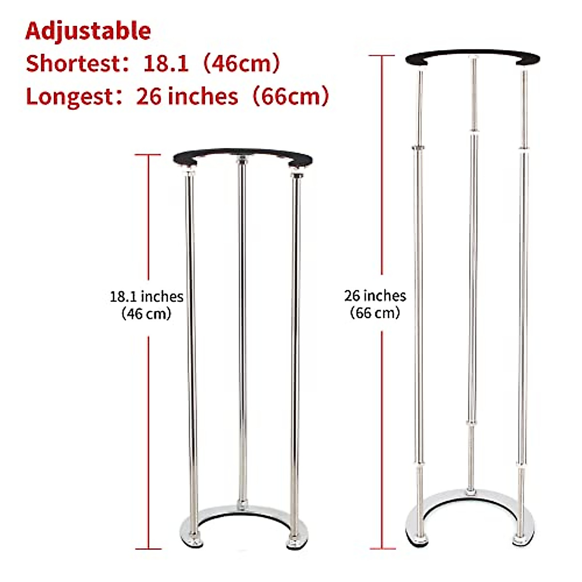 Special for Kitchen Sink TYESTAND ST-3 Undermount Sink Brackets Stainless Steel Sink Legs Adjustable Sink Support Installation Kit for Kitchen and Bathroom Sinks (High:18.1-26in(46-66cm)|DIAM:4.7in)