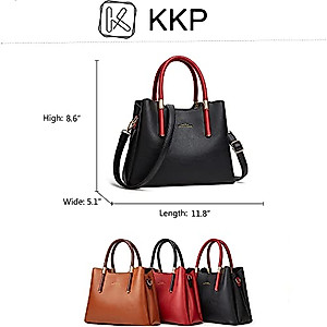 KKP Women's purses and handbags Single shoulder crossbody bag Fashion Tote Top Handle Satchel-Black