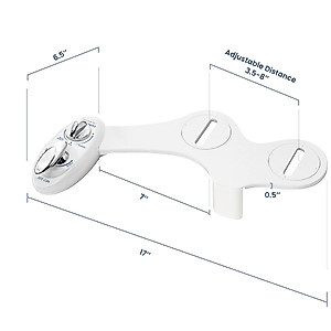 LUXE Bidet NEO 320 - Hot and Cold Water, Self-Cleaning, Dual Nozzle, Non-Electric Bidet Attachment for Toilet Seat, Adjustable Water Pressure, Rear and Feminine Wash, Lever Control (White)