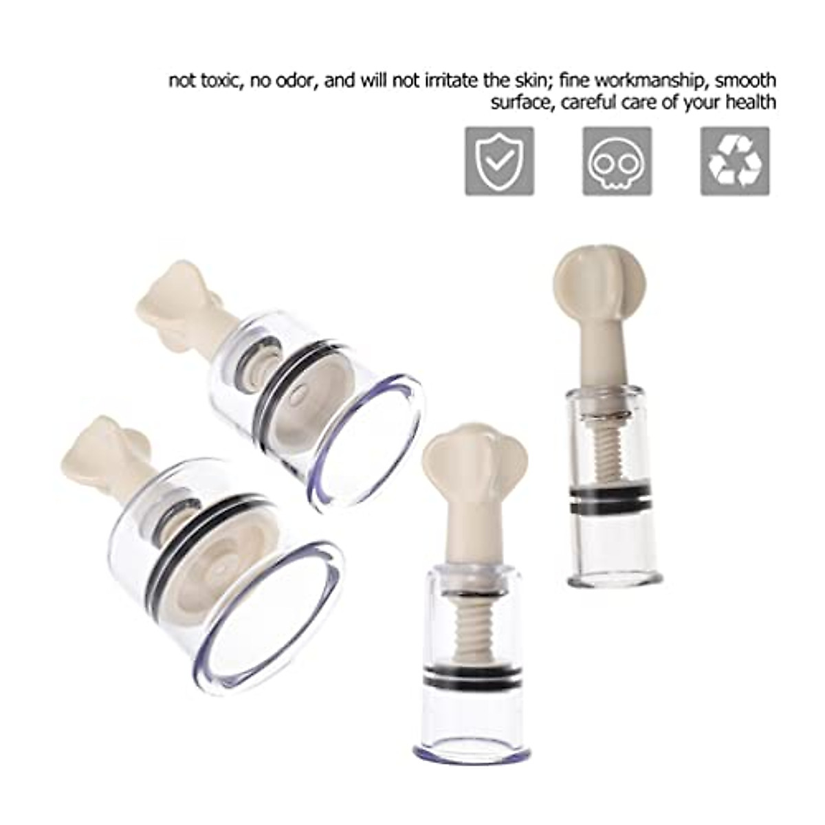 SUPVOX 4PCS Nipple Sucker Inverted Nipples Corrector Women Breast Suction Cup for Flat Nipples Breastfeeding Female Supplies