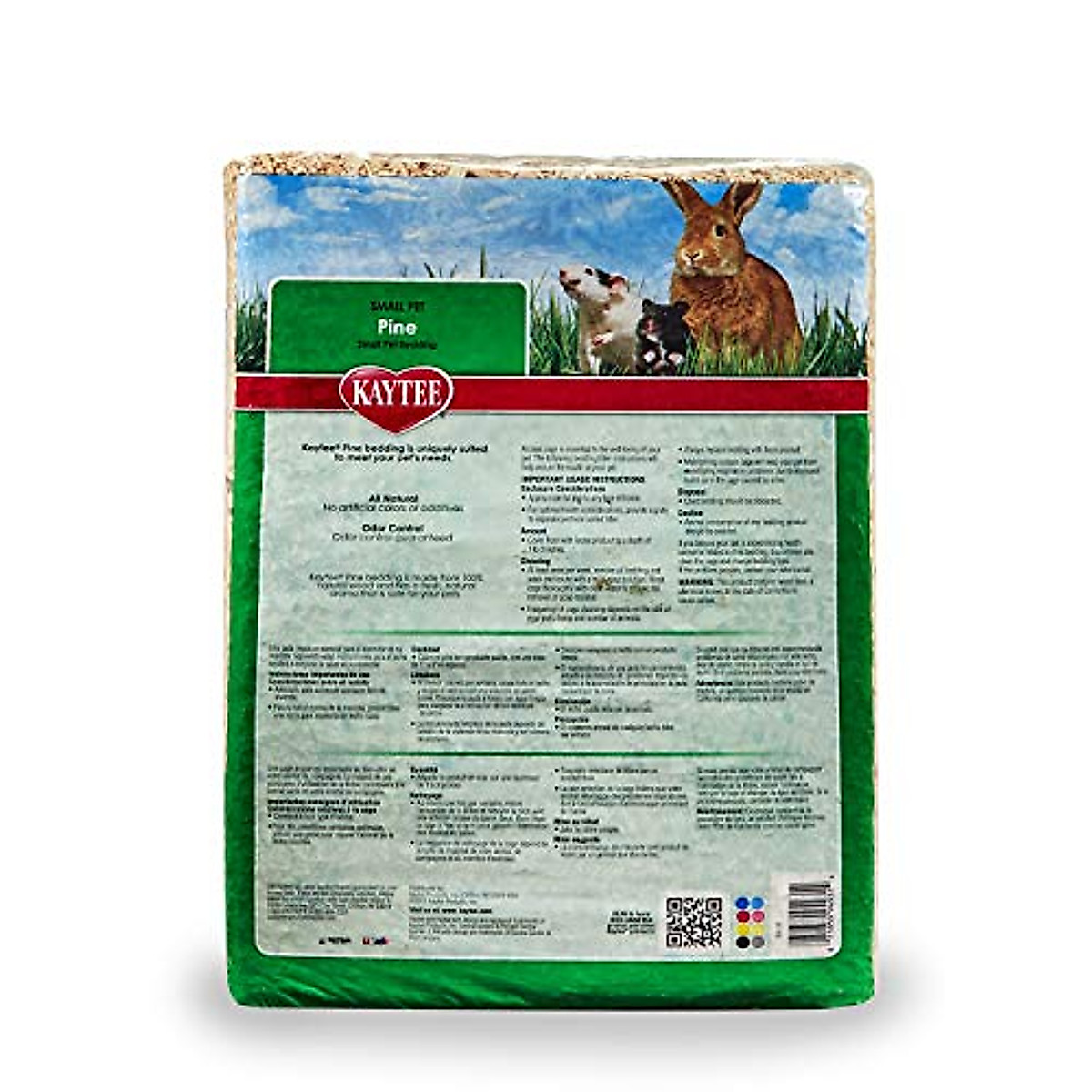 Kaytee Small Animal Pine Bedding For Pet Guinea Pigs, Rabbits, Hamsters, Gerbils, and Chinchillas, 52.4 Liter,Brown