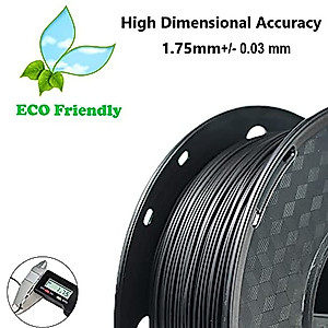 PLA+ Filament 1.75mm, PLA Plus 3D Printer Filament, RANKI PLA Filament Pro, Dimensional Accuracy +/- 0.03mm, 1kg Spool(2.2lbs), Black