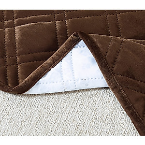 Brilliant Sunshine Premium Chocolate Silky Velvet Pet Sofa Bed, Slip Resistant, Waterproof, Washable Couch Protector with Removable Bolster Cushions, Furniture Covers for Dogs, X-Large, Chocolate