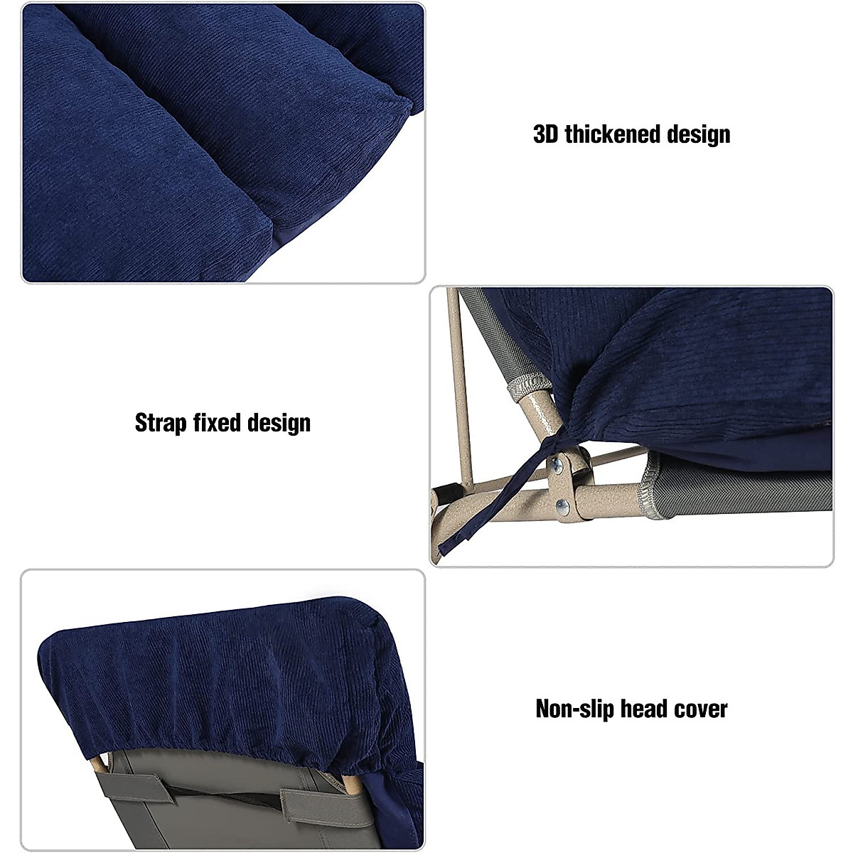 REDCAMP Chaise Lounge Cushion for Patio Furniture,67 inch Zero Gravity Cushion Comfortable Thicker for Indoor Home Office or Outdoor Use,Blue