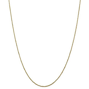 IceCarats 14K Yellow Gold 1.1mm Rope Chain Twisted Link Necklace 18 inch