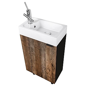 Cutler Kitchen and Bath Studio Space Saver 18" Wood Bathroom Vanity in Black