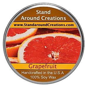 Premium 100% Soy Tureen Candle - 3 oz.- Grapefruit: A True-to-Life Blend of ripe, Tangy Grapefruit ; an Exotic Fruit That is citrusy.