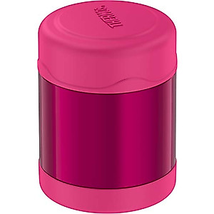 THERMOS FUNTAINER 10 Ounce Stainless Steel Vacuum Insulated Kids Food Jar, Pink