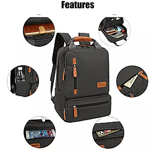 Multifunction Large Capacity School Bag Bookbag 3 pc Backpack Sets Business Laptop Backpack (Black)