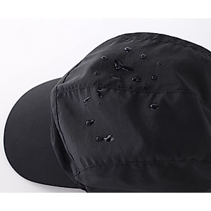 Home Prefer Waterproof Mens Winter Hats with Brim Fleece Lined Earflaps Hat Warm Baseball Cap Black