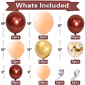 18Inch Burgundy Maroon Blush Metallic Gold Balloons Balloon Garland Arch Kit, Valentines Day Wedding Bachelorette Birthday Bridal Engagement Baby Shower Anniversary Party Decorations for Girl Women