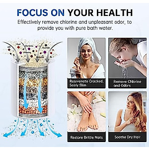 G-Promise Luxury Filtered Handheld Shower Head, 6 Spray Settings Shower Set with Effective Filter of 2 Cartridges, Adjustable Metal Bracket, Extra Long Stretchable Hose, Chrome (Chrome with Filter)