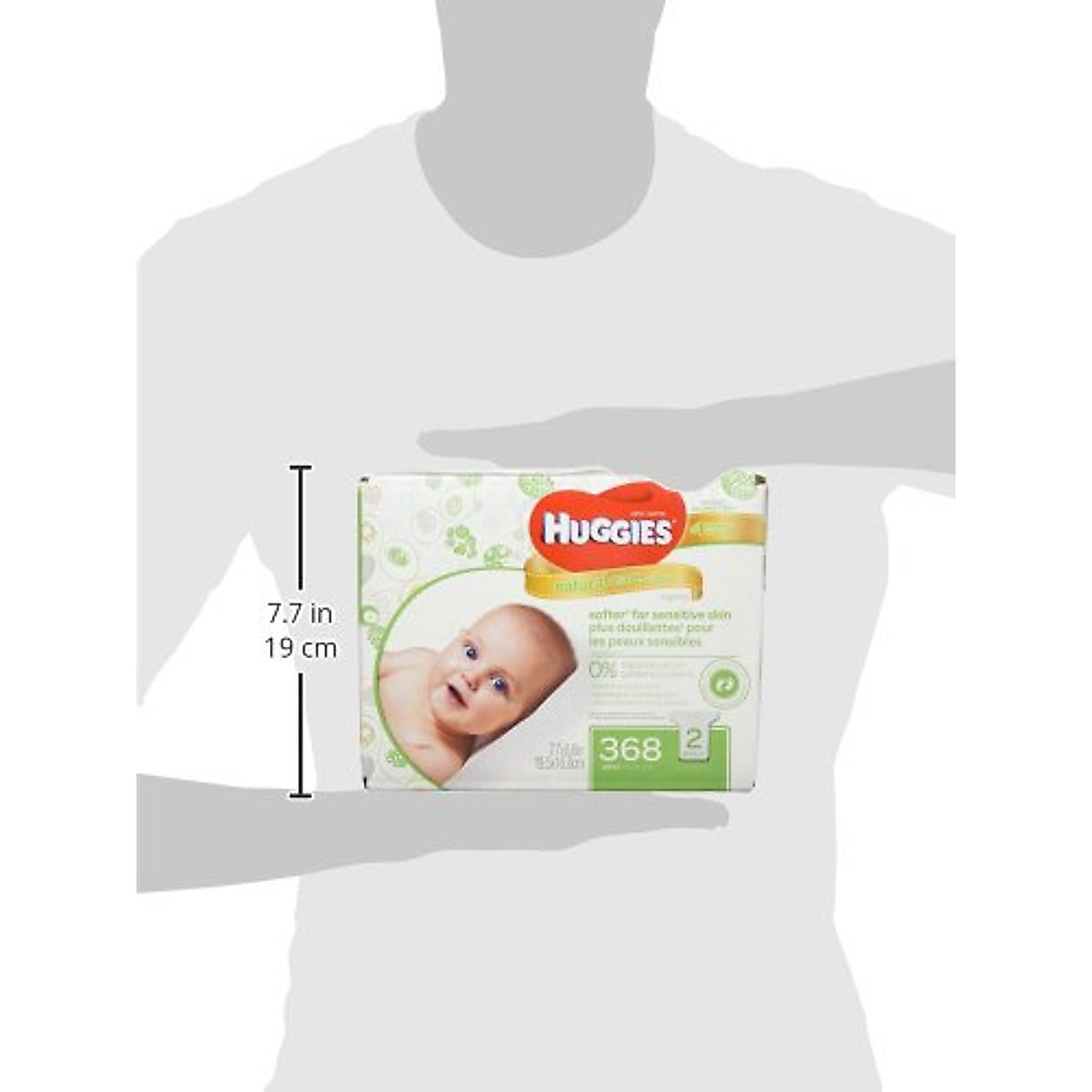 HUGGIES Natural Care Unscented Baby Wipes, Sensitive, Water-Based, 2 Refill Packs, 368 Count Total
