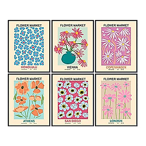 Abstract Minimalist Wall Art & Decor - Mid Century Modern Wall Art - Aesthetic Pictures Set - Gallery Wall Art - Museum Poster - Flower Market Sign - Contemporary Wall Art - Matisse Style Poster Print