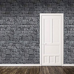 Stone Wall Castle Backdrop & Scene Setter, 4 ft. Tall x 32 ft. Long Medieval Grey Stone/Brick Background - Birthday, Halloween & Theme Party Decoration Supplies - Rooms, Photo Booth & Stage (1)