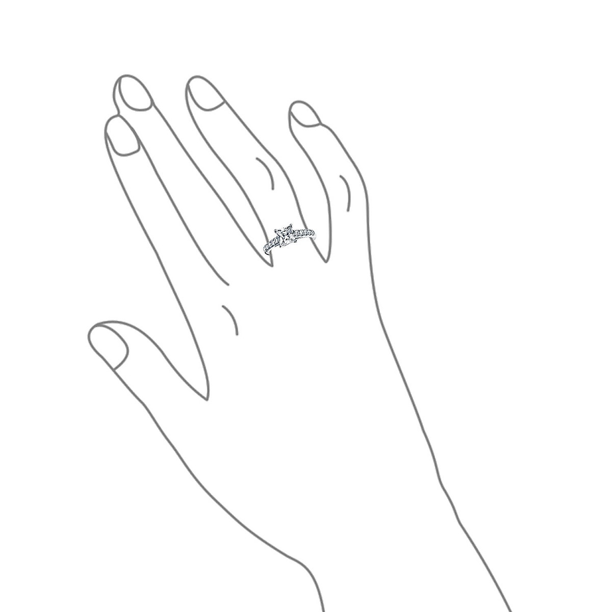 Personalize Timeless Classic Simple 1.5CT AAA CZ Square Princess Cut Solitaire Promise Engagement Ring For Women .925 Sterling Silver Cubic Zirconia Pave Side Stone Band Customizable