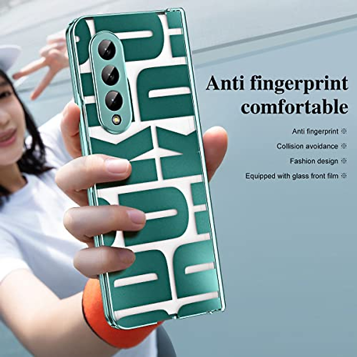 Compatible with Samsung Z Fold4 Phone Case with Built-in Screen Protector | Hinge Protection | Full Body Ultra-Thin Anti-Scratches Shockproof Protective Cover for Samsung Galaxy Z Fold 4 5G, Green