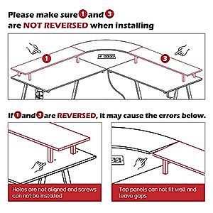 SUPERJARE L Shaped Gaming Desk with Power Outlets & LED Lights, Carbon Fiber Surface, Computer Desk with Monitor Stand, Home Office Desk Corner Desk with Cup Holder & Hooks, Black