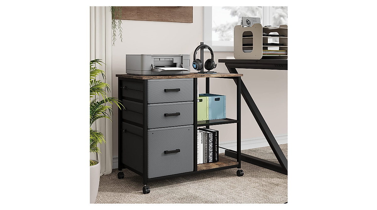 IDEALHOUSE Mobile File Cabinet - Stylish & Durable Storage