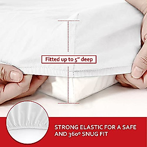 Pack n Play Fitted Sheet, 100% Organic Cotton, Stretchy Pack n Play Sheets, Ultra Soft Breathable Mini Crib Sheets, Convertible Playard Mattress Cover, Hypoallergenic Playard Playpen Sheet, Grey