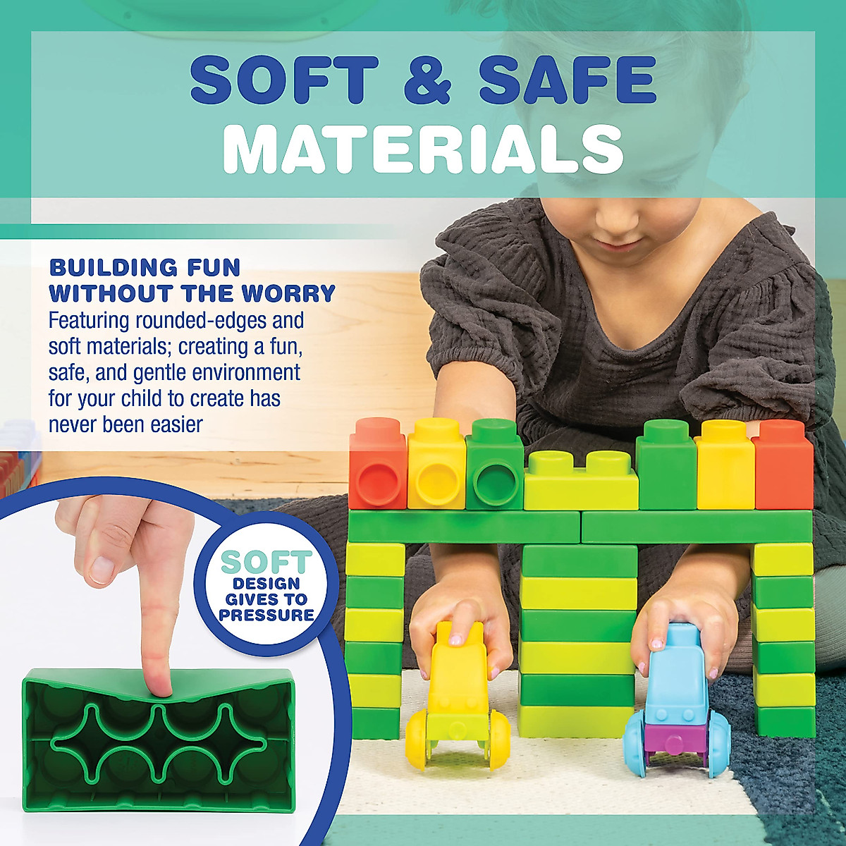 UNiPLAY Race Car Set, Building Block Car Toys for Cognitive Development, Motor Skills, Sensory Learning, Educational Toy for 3 Years Old and Up (39 Piece-Set)