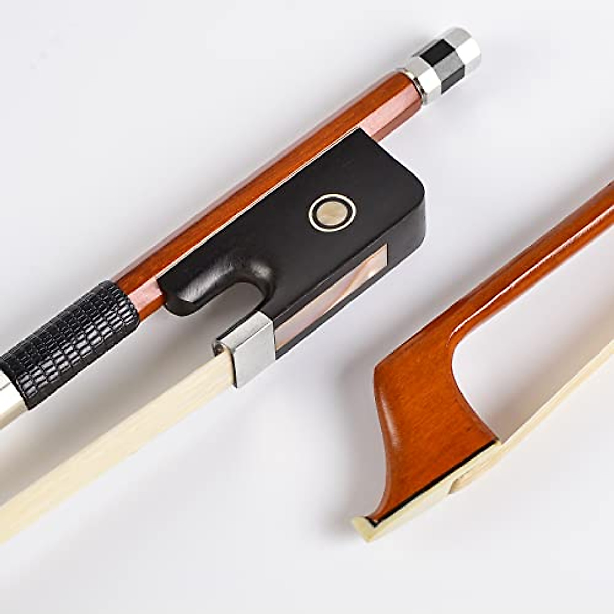 WinsterBow Brazilwood Ebony Violin Viola Cello Bow Full Size Ebony Frog with Natural Horsehair (viola Bow 4/4)